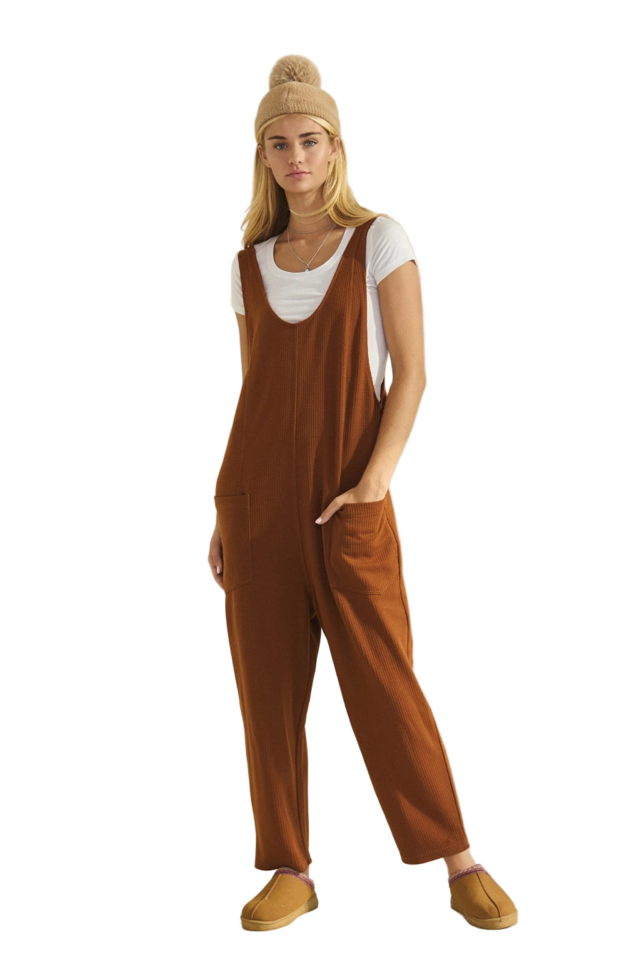 Jolie Jumpsuit - Camel – Mom & Me Boutique